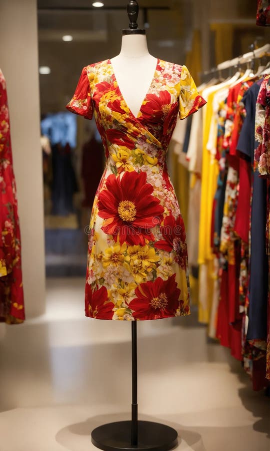 Mini Dress with Low Neckline on a Mannequin. Ai Generative Stock Image ...