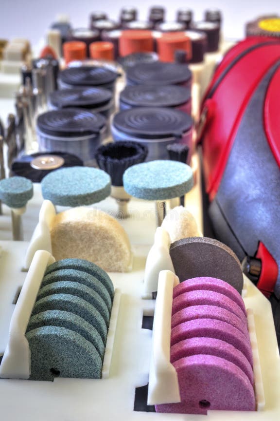 Mini Drill Machine with Set of Different Accessories Stock Photo ...