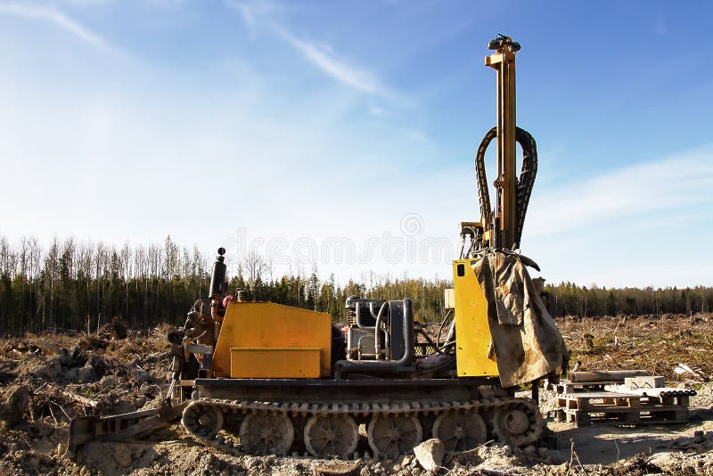 Mini-drilling Rig on Crawler Track Editorial Stock Photo - Image of ...