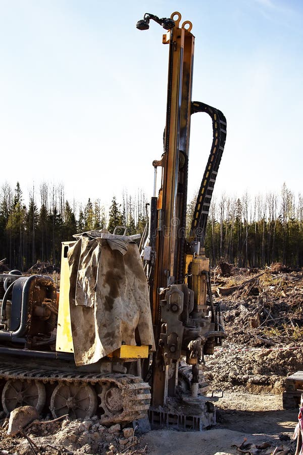 Mini-drilling Rig on Crawler Track Editorial Stock Image - Image of ...