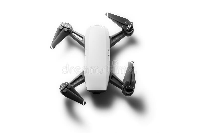 Mini Drone Isolated on White Stock Photo - Image of surveillance ...