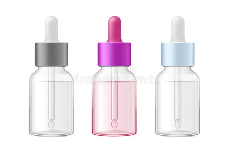 Mini Dropper Bottles with Pipettes Minimal on White Stock Image - Image ...