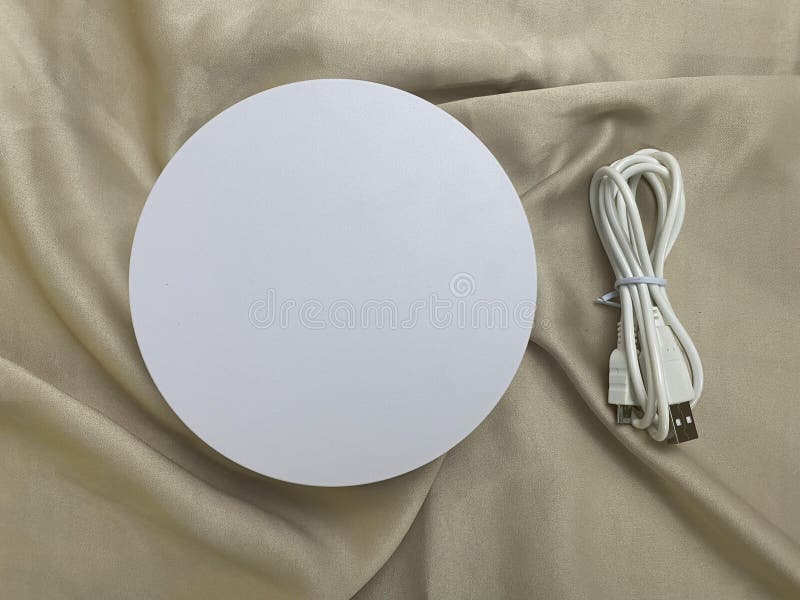 Mini Electric Turntable on Beige Fabric Background Stock Image - Image ...