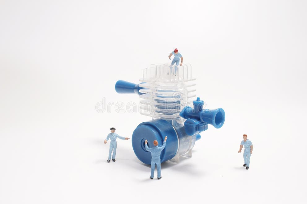 A Mini of Engineer Work on the Engine Stock Image - Image of engine ...