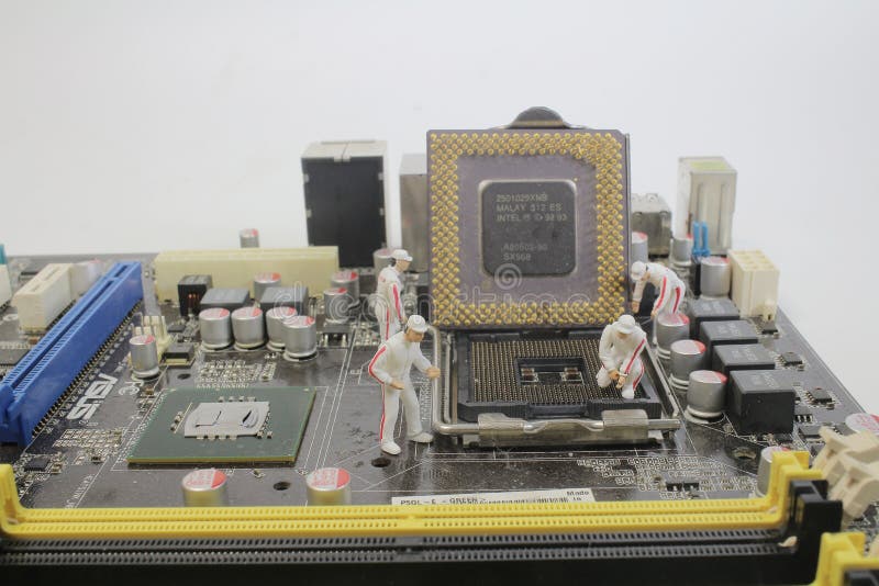 A Mini Engineers Repairing Computer Computer Repair Stock Photo - Image ...