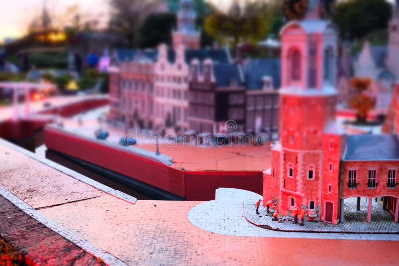 Mini Europe in Brussels, Tilt-shift Panoramic View of Capitals and ...