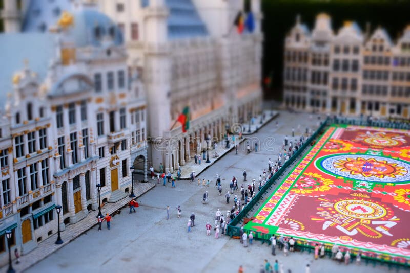 Mini Europe in Brussels, Tilt-shift Panoramic View of Capitals and ...