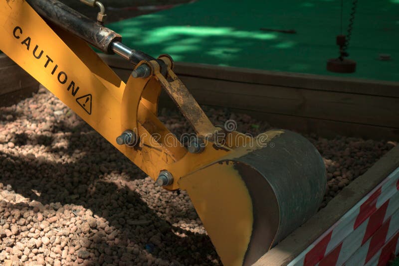 Mini Excavator Hydraulic Mechanism Close Up. Stock Image - Image of ...