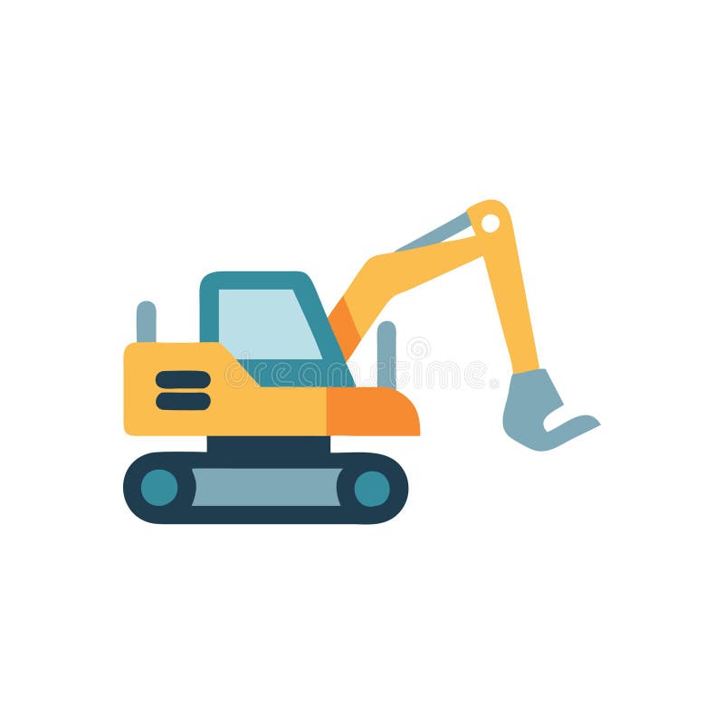 Mini Excavator Icon for Construction Stock Illustration - Illustration ...