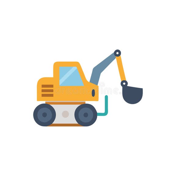 Mini Excavator Icon for Construction Tasks Stock Illustration ...