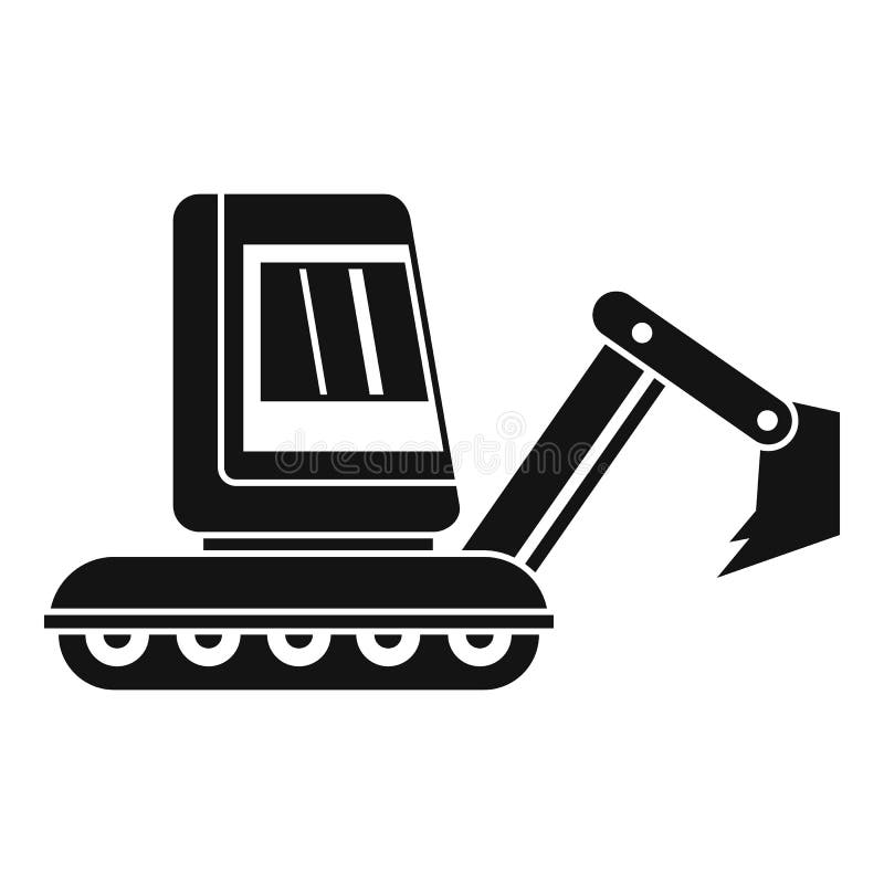 Mini Excavator Icon Outline Stock Vector - Illustration of excavate ...