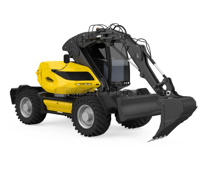 Mini Excavator Isolated stock illustration. Illustration of sand ...