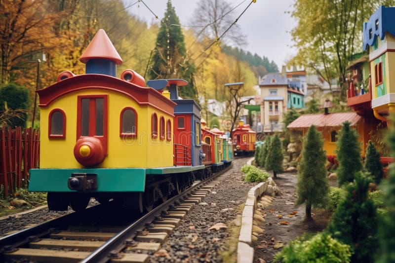 A Mini Express Train in an Amusement Park Stock Photo - Image of ...