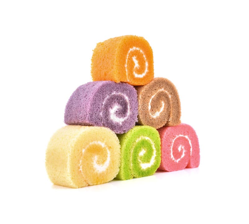 Mini Fancy Jam Roll Set on White Background Stock Photo - Image of ...