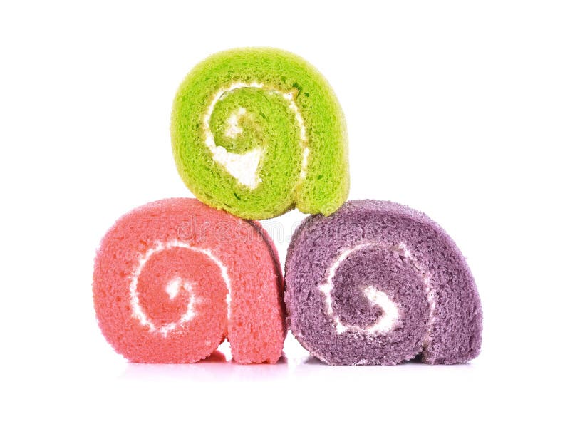 Mini Fancy Jam Roll Set on White Background Stock Photo - Image of ...