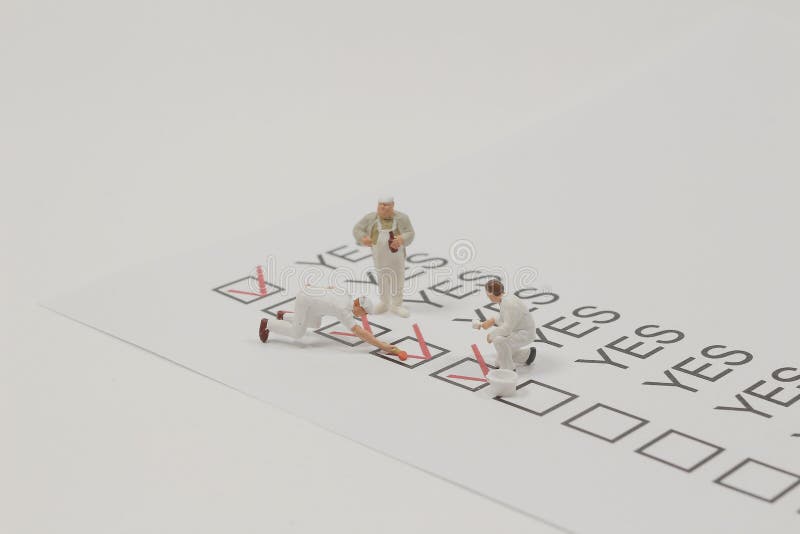 A Mini Figure Answer the Yes and No Form Stock Photo - Image of ...