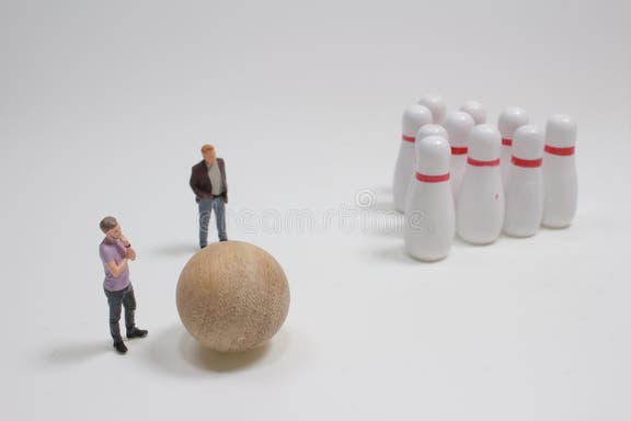 A Mini of Figure with the Bowling Game Stock Image - Image of clipping ...