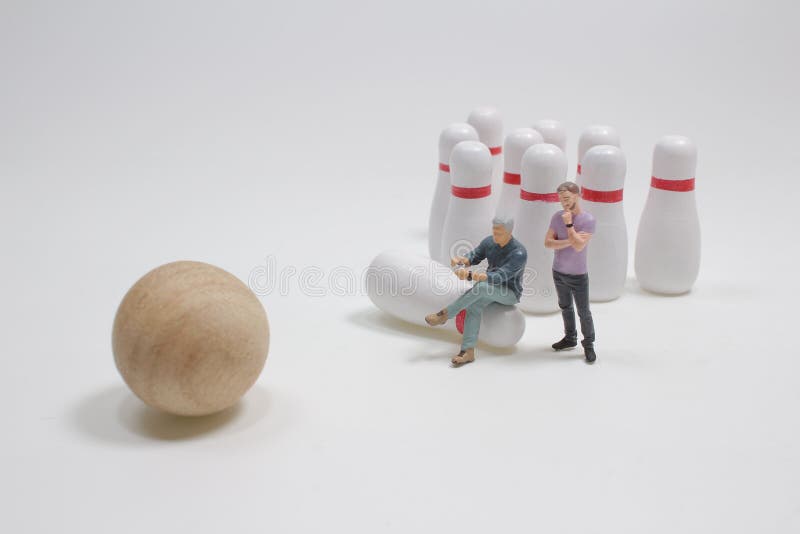 A Mini of Figure with the Bowling Game Stock Photo - Image of engineer ...