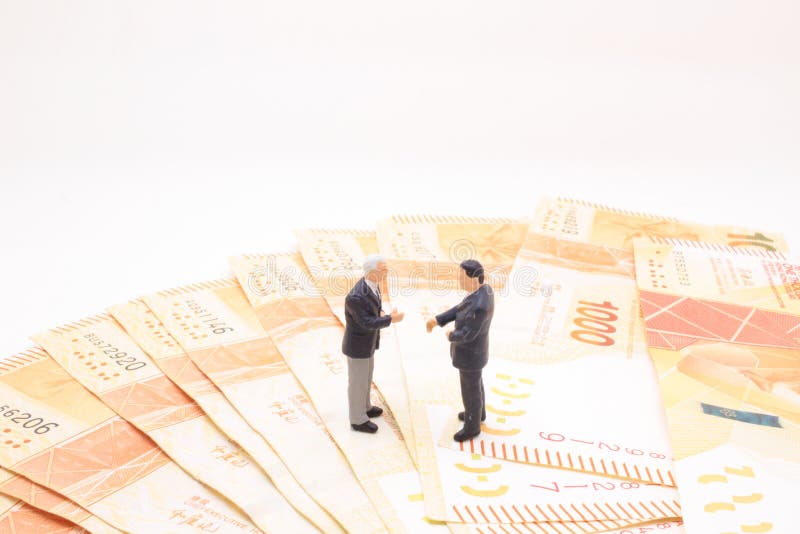 The Mini of Figure Business Man on the Bank Note Stock Image - Image of ...