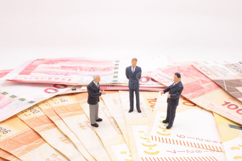 The Mini of Figure Business Man on the Bank Note Stock Photo - Image of ...