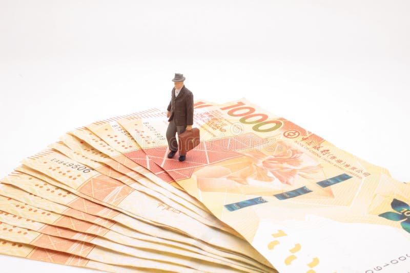 The Mini of Figure Business Man on the Bank Note Stock Image - Image of ...
