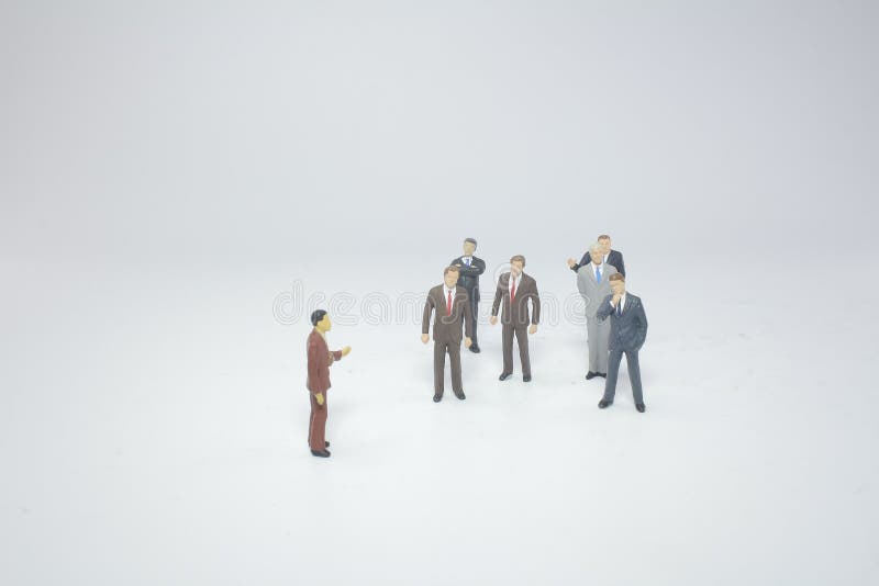 A Mini Figure of Business Standing with Team Stock Photo - Image of ...