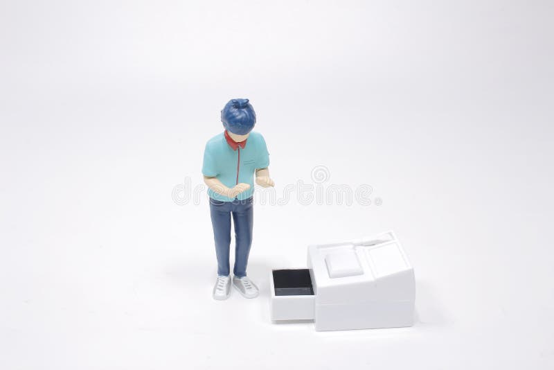 A Mini Figure of Cashier on the Board Stock Photo - Image of hair ...