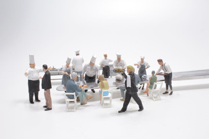 A Mini Figure Chef Cooking Teppanyaki on Kinfe Stock Photo - Image of ...