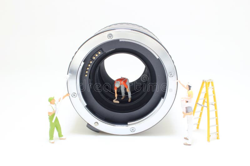 A Mini of Figure Clear the Lens Stock Image - Image of magnifying ...