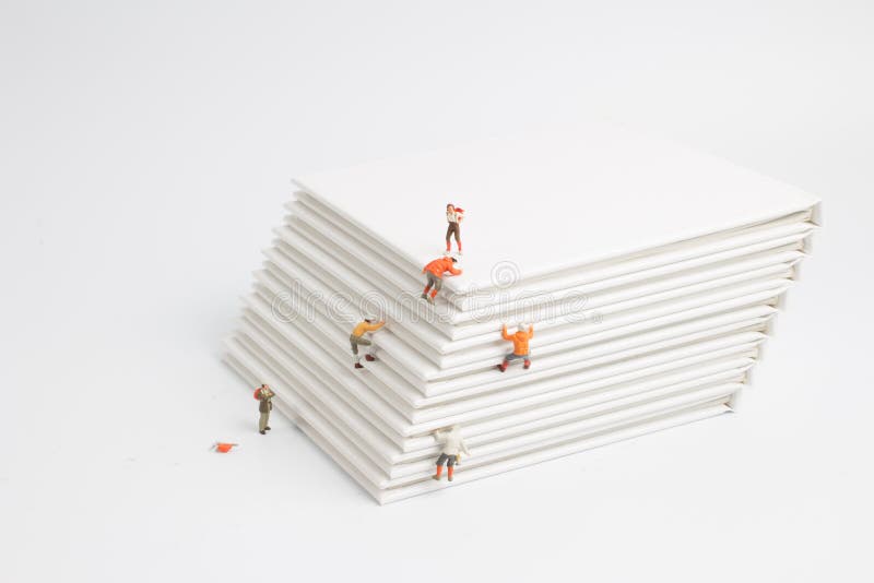 The Mini of Figure Climb the Book Stock Image - Image of book, fiction ...