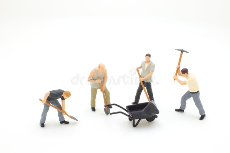 A Mini of Figure Construction Worker Characters Set Stock Image - Image ...