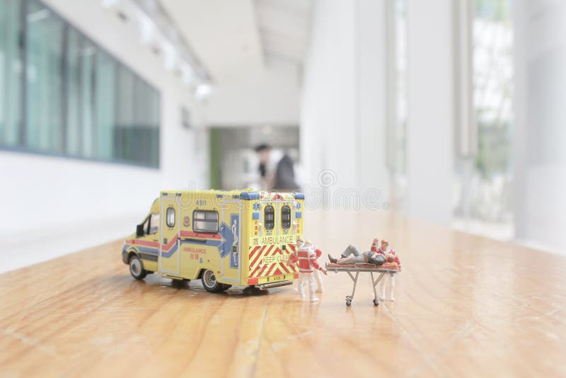 The Mini Figure of First Aid at Ambulance Stock Image - Image of ...