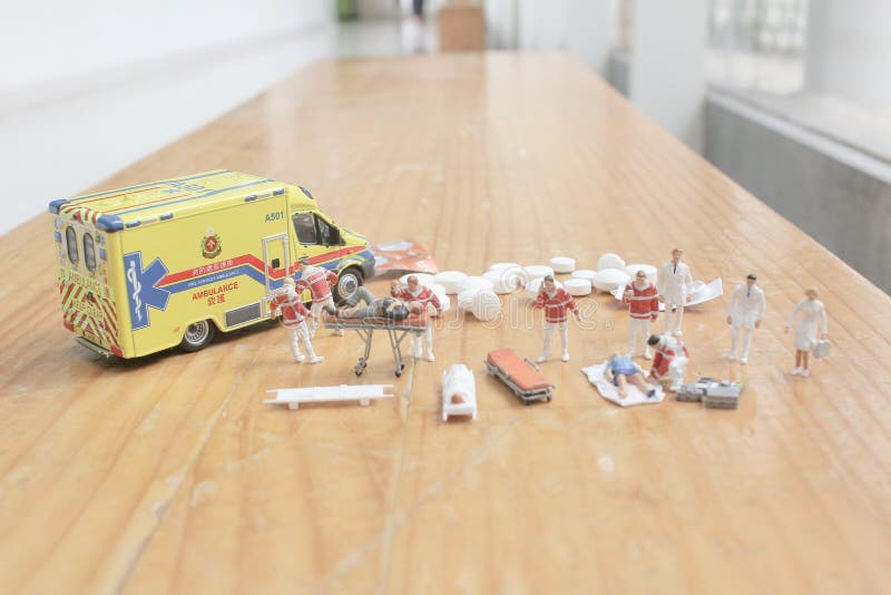 The Mini Figure of First Aid at Ambulance Stock Image - Image of ...