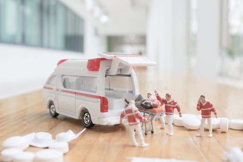 The Mini Figure of First Aid at Ambulance Stock Image - Image of ...