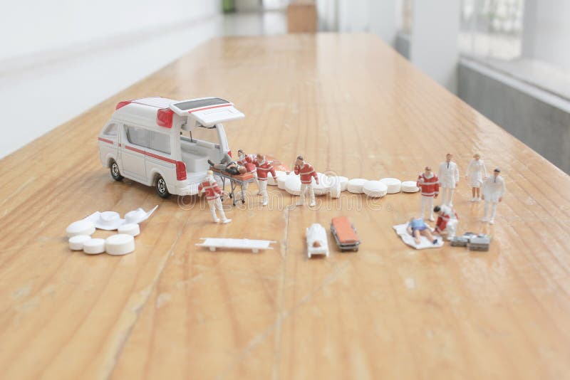 The Mini Figure of First Aid at Ambulance Stock Image - Image of ...