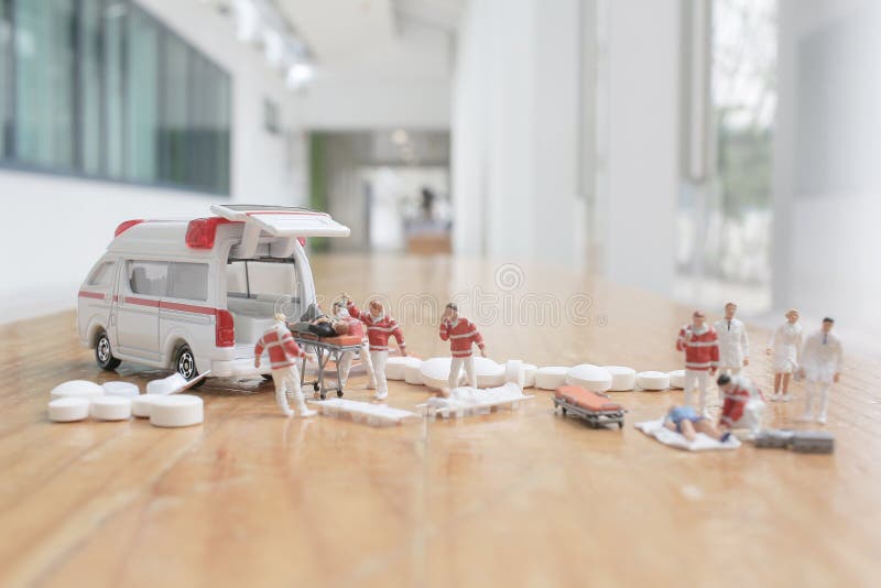 The Mini Figure of First Aid at Ambulance Stock Image - Image of ...
