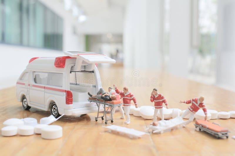 The Mini Figure of First Aid at Ambulance Stock Photo - Image of ...