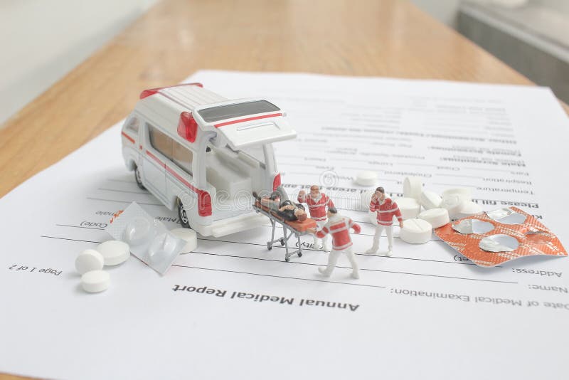 The Mini Figure of First Aid at Ambulance Stock Photo - Image of ...