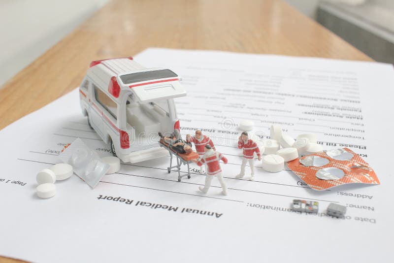 The Mini Figure of First Aid at Ambulance Stock Photo - Image of ...