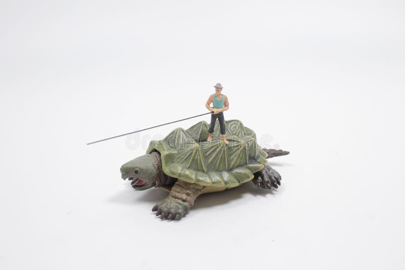 Mini Figure is Fishing on the Monster Stock Image - Image of happy ...