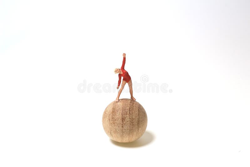 The Mini Figure Flexible Rhythmic Gymnast with Ball Stock Photo - Image ...