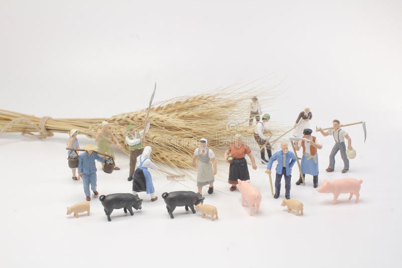 A Mini of Figure with the Hay Stock Image - Image of standing, grower ...