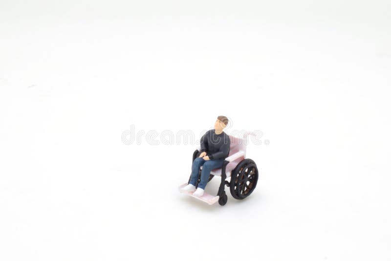 Mini of Figure Hispanic Man Sitting on Wheelchair Stock Image - Image ...