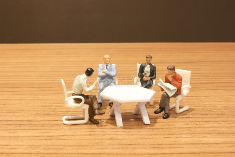 The Mini Figure at Office during the Meeting Stock Photo - Image of ...