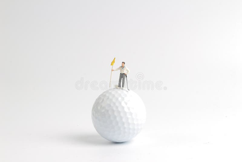 Mini Figure Play Golf on Big Golf Stock Image - Image of sport, black ...