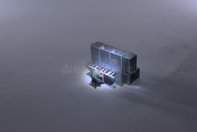 Mini Figure Playing Music Isolated on White Stock Image - Image of ...