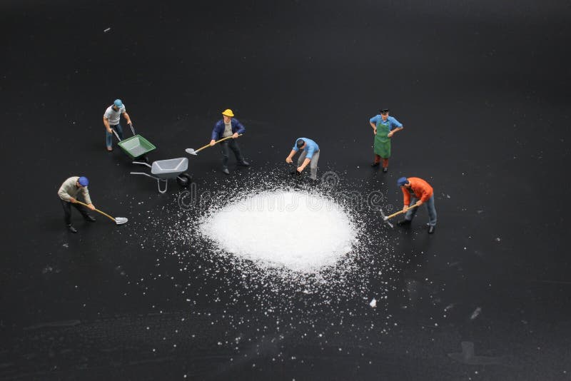 A Mini Figure Preparing the Group Salt Stock Image - Image of salt ...