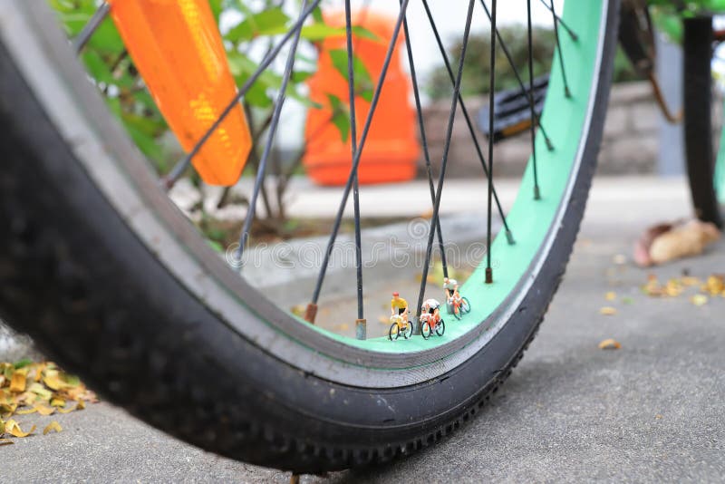 A Mini of Figure Ride the Bike on Bike Stock Photo - Image of vacation ...