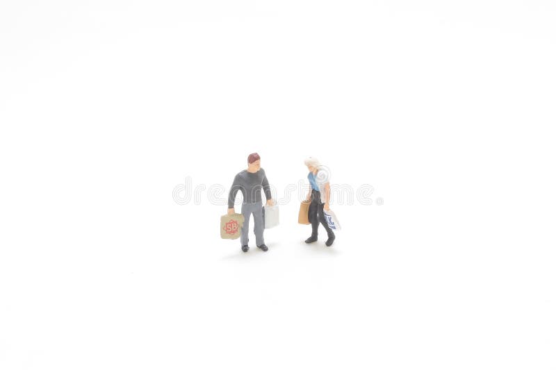 A Mini Figure with Shopping, the Sale Concept Stock Photo - Image of ...