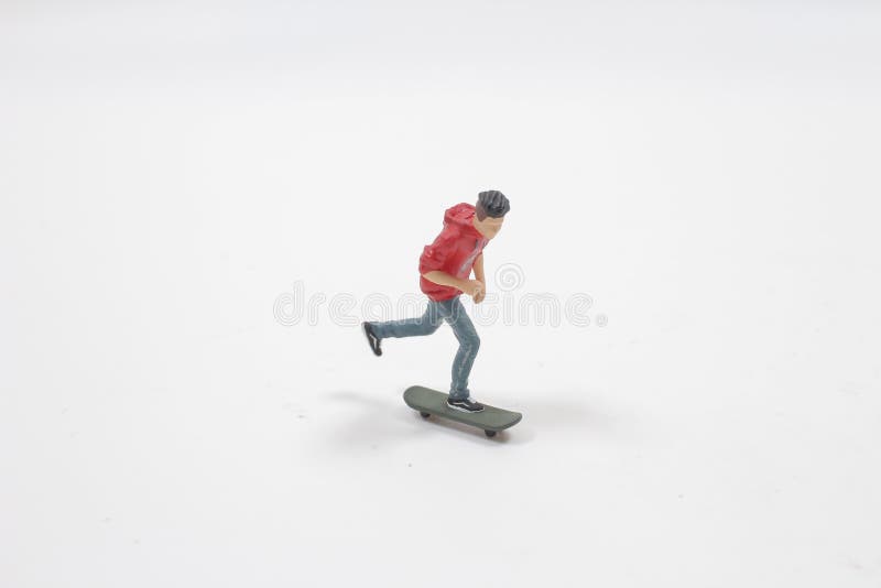 Mini Figure Skater Boy Practicing at Skate Park Stock Image - Image of ...